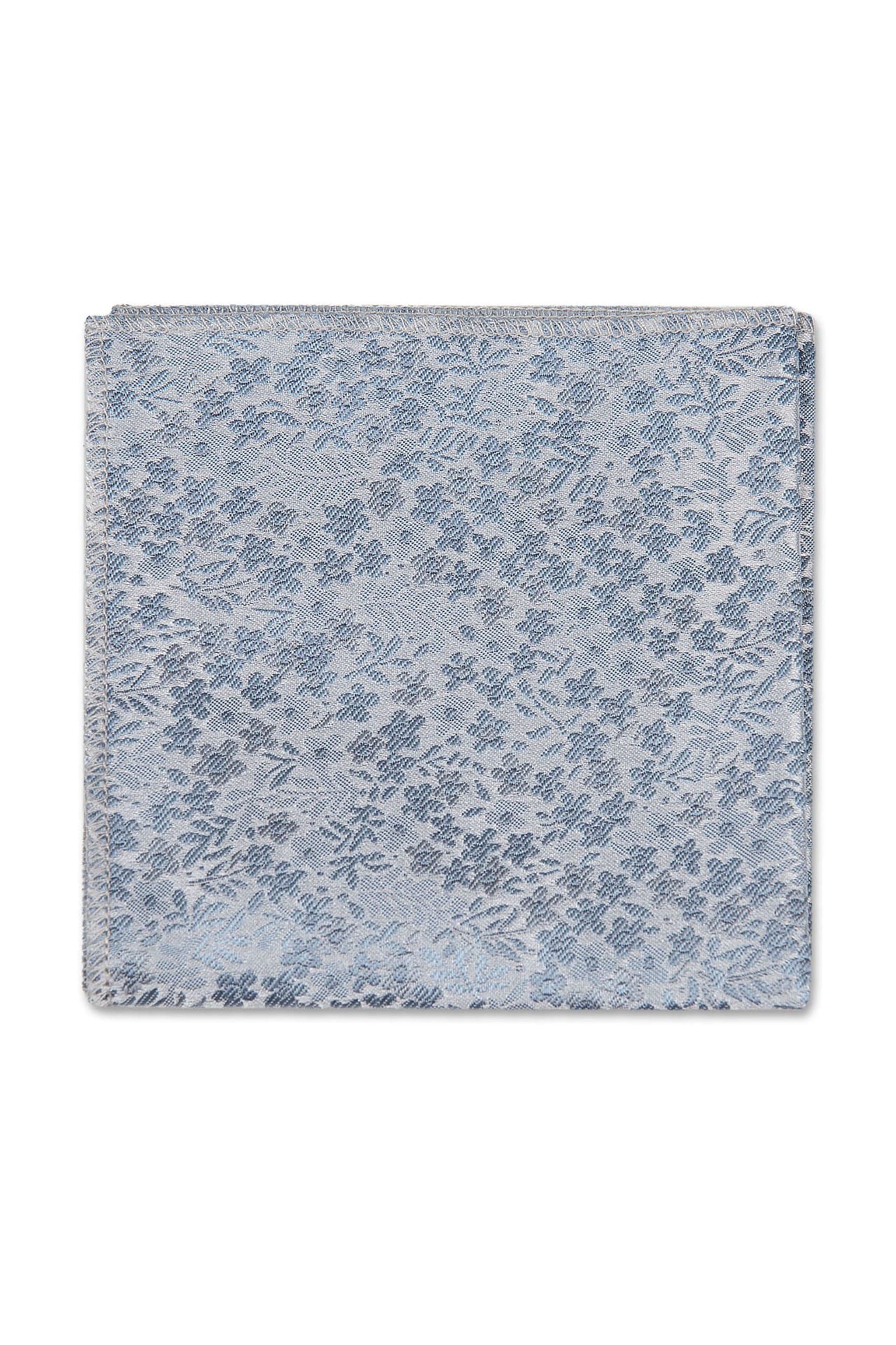 Dusty Blue Floral Pocket Square | Jim's Formal Wear Shop